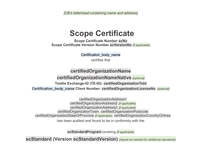 Textile Exchange | SC Certificate Policy and SC Certificate Template ...